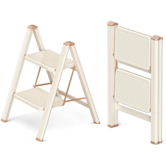 2 Step Ladder Folding Step Stool with Wide Anti-Slip Pedal, 330LBS ...
