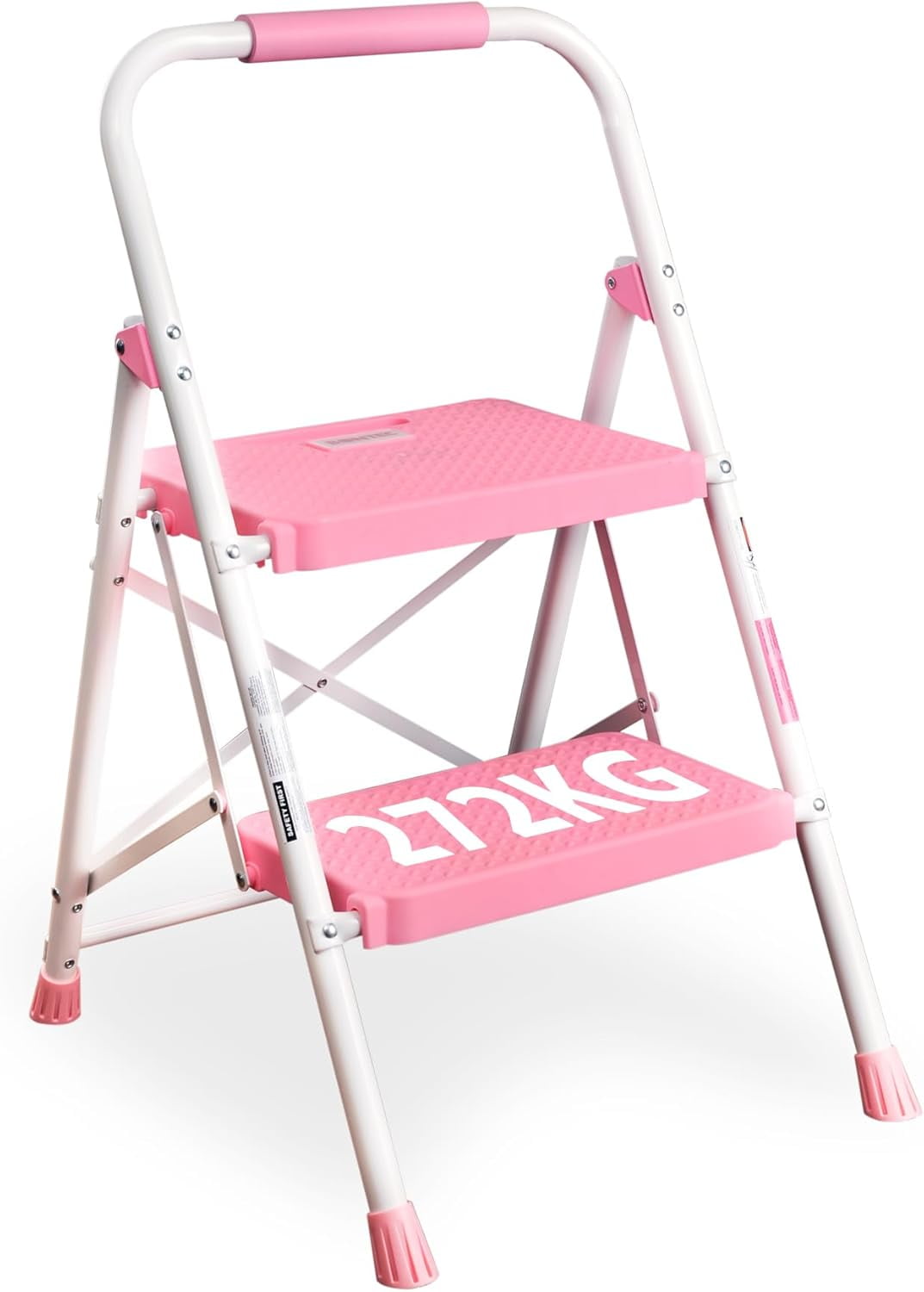 2-Step Ladder, Folding Step Stools for Adults with Wide Anti-Slip Pedals, Max Load Capacity ...