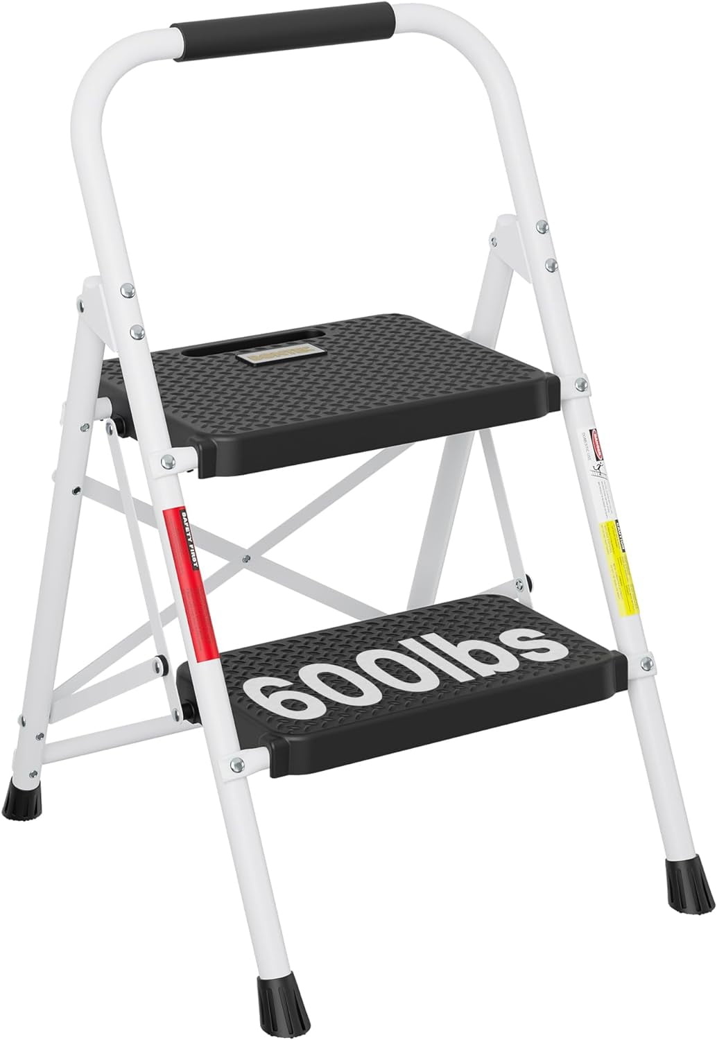 2-Step Ladder, Folding Step Stools for Adults with Wide Anti-Slip ...