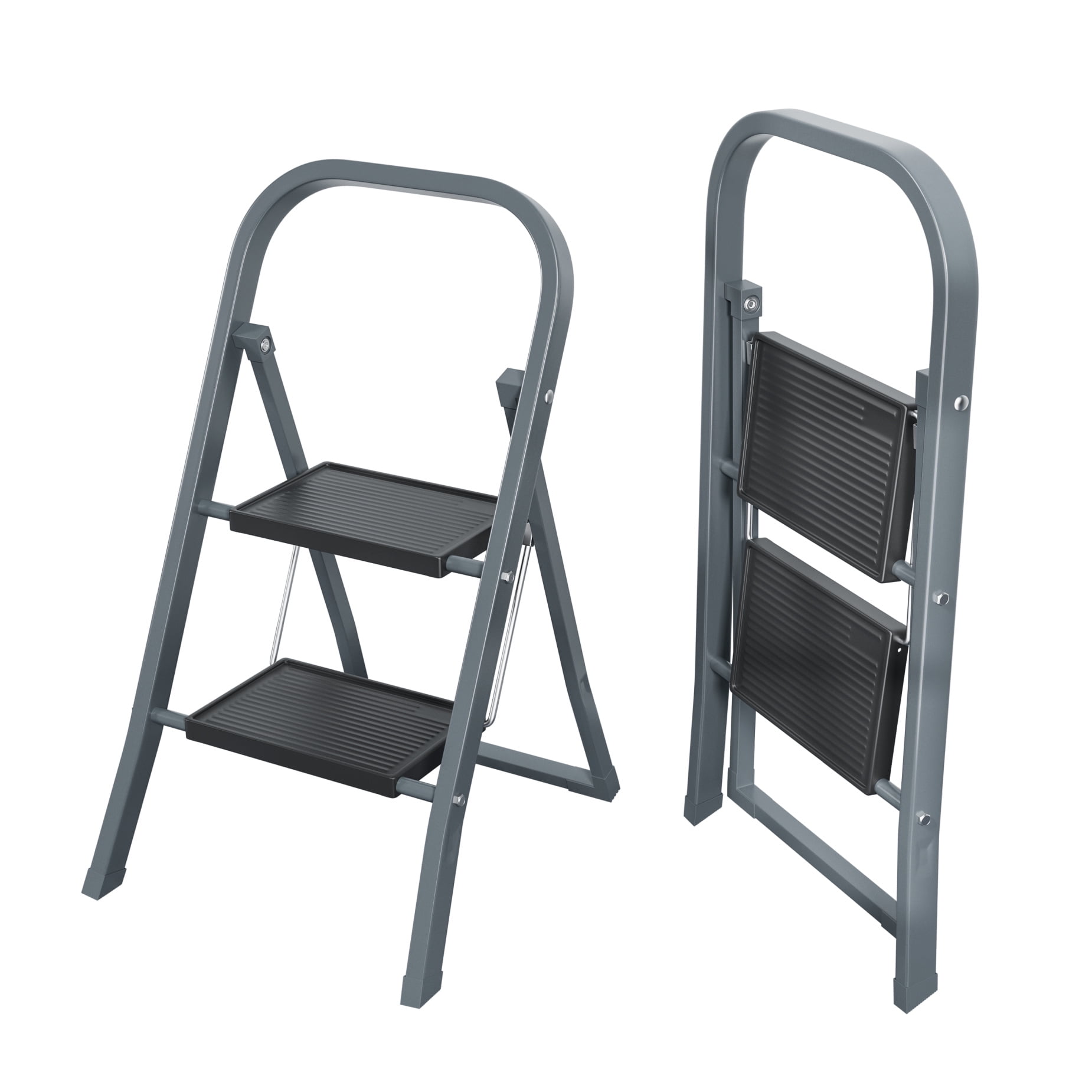 2 Step Ladder, Folding Step Stool with Wide Anti-Slip Pedal, Convenient ...