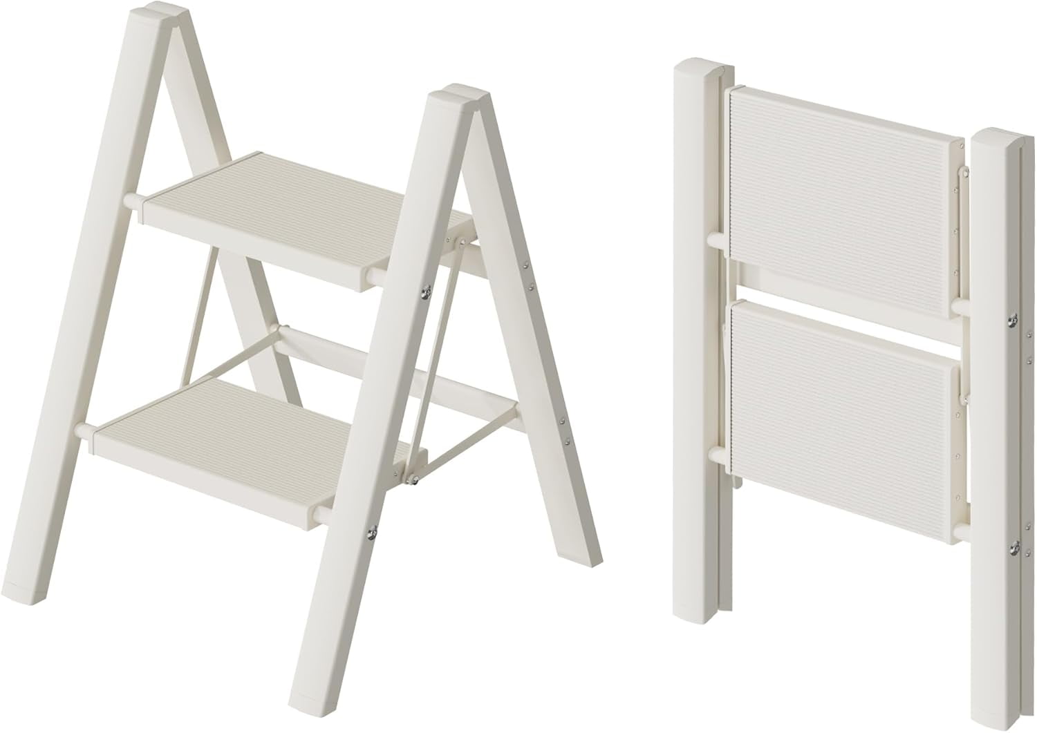2 Step Ladder, Lightweight Portable 2 Step Stool with Anti-Slip Wide ...