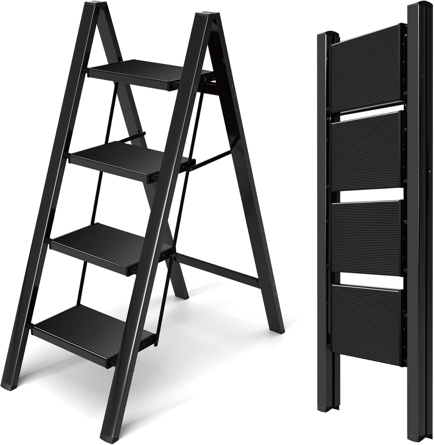 2 Step Ladder, Lightweight Portable 2 Step Stool with Anti-Slip Wide ...