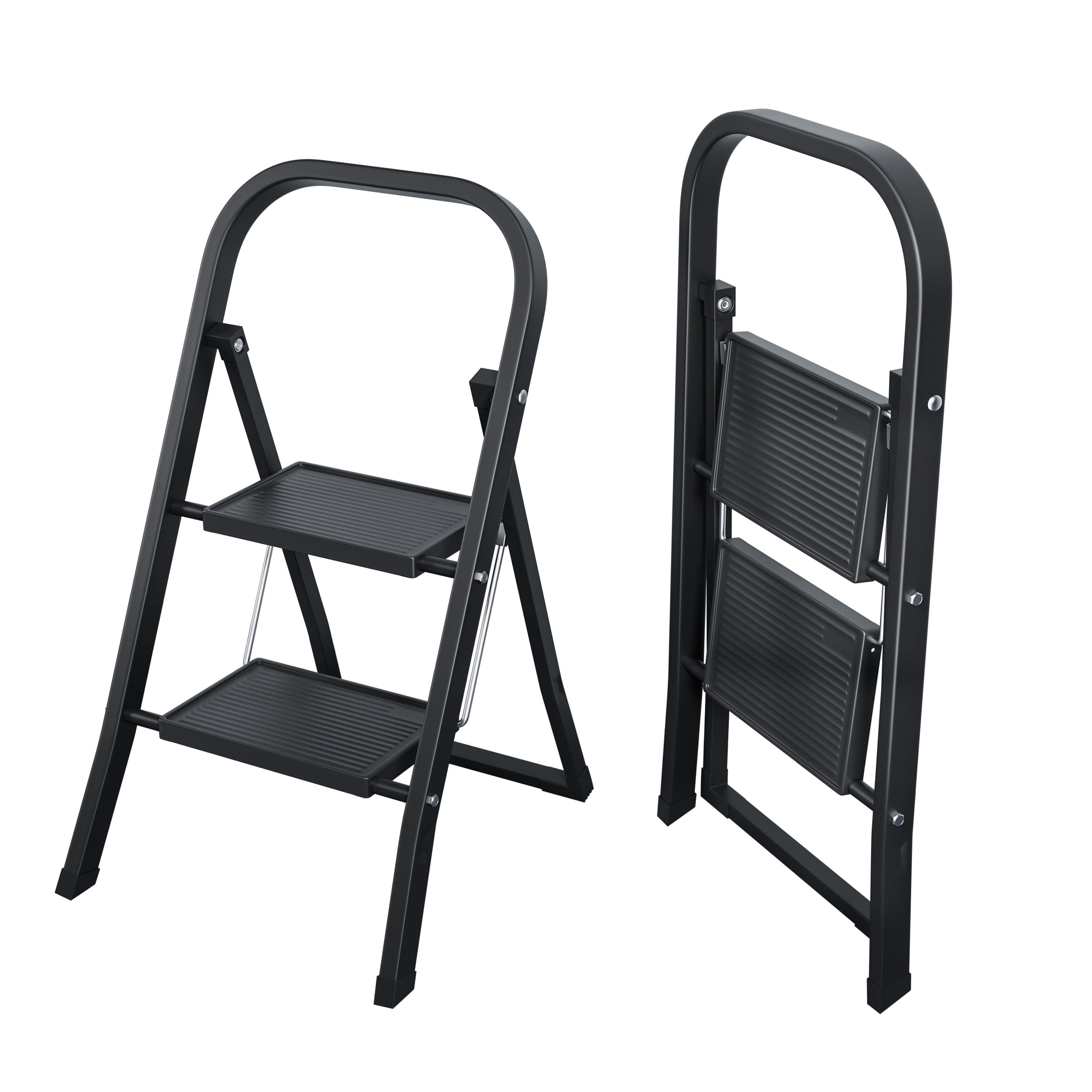 2 Step Ladder, Step Stool for Adults, Folding Step Stool with Wide Anti ...