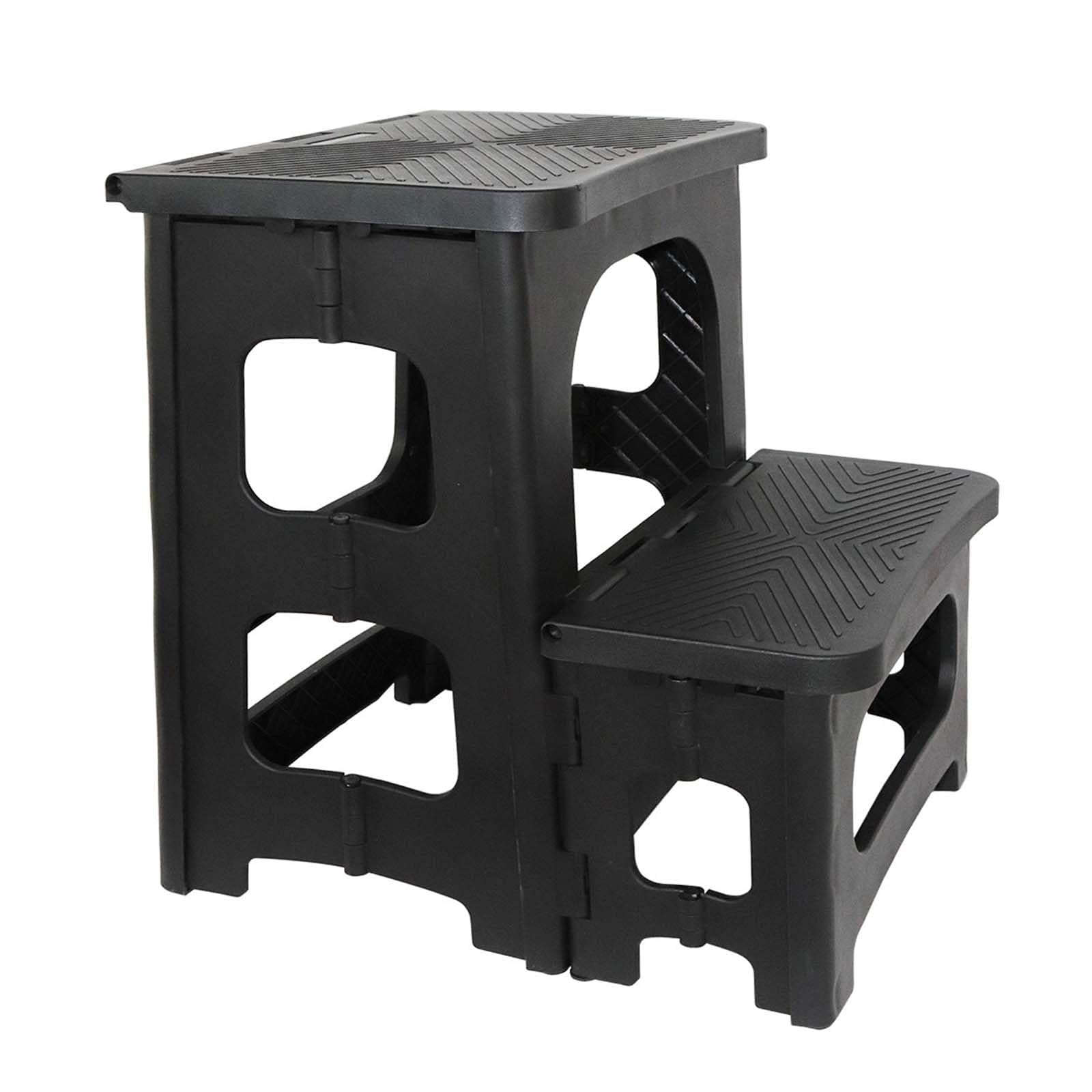2 Step Ladder Stool, Small Folding Step Stool for Adults, Portable ...