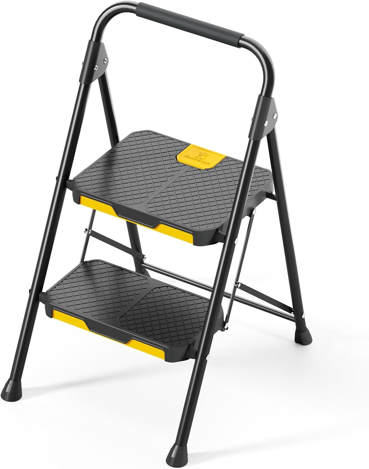 2 Step Ladder, Sturdy Steel Step Stool with Safe-Lock Design, Handrail ...