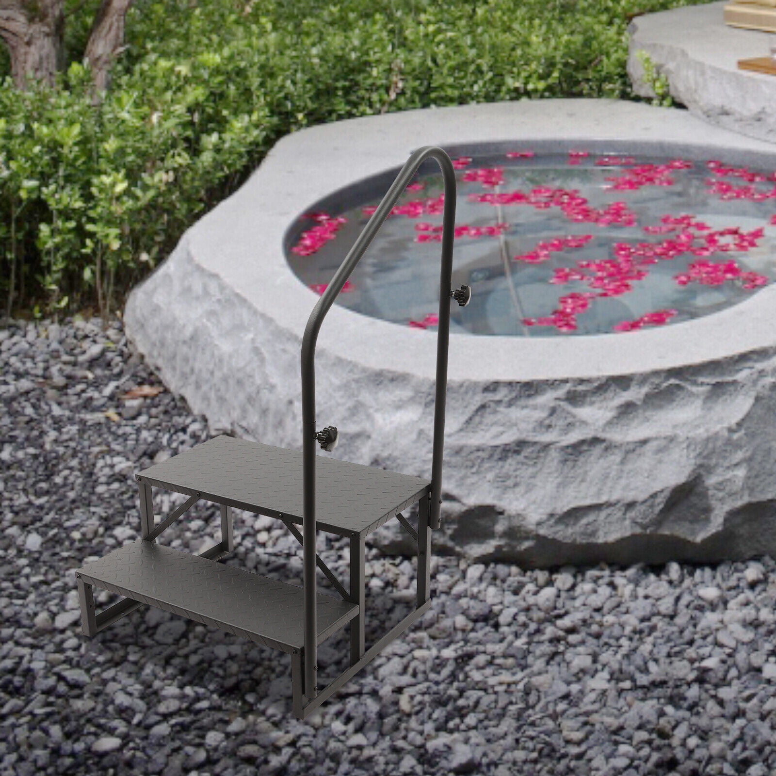 2-Step Ladder with Handrails Swimming Pool Ladder Above Ground Step ...