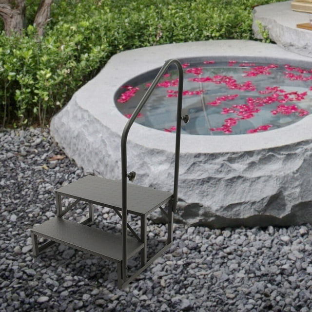 2-Step Ladder with Handrails Swimming Pool Ladder Above Ground Step ...