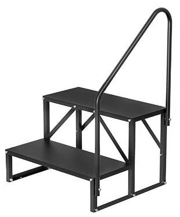 2-Step Portable Stairs with Handrail Enhanced Stability 27"W x 36"H ...