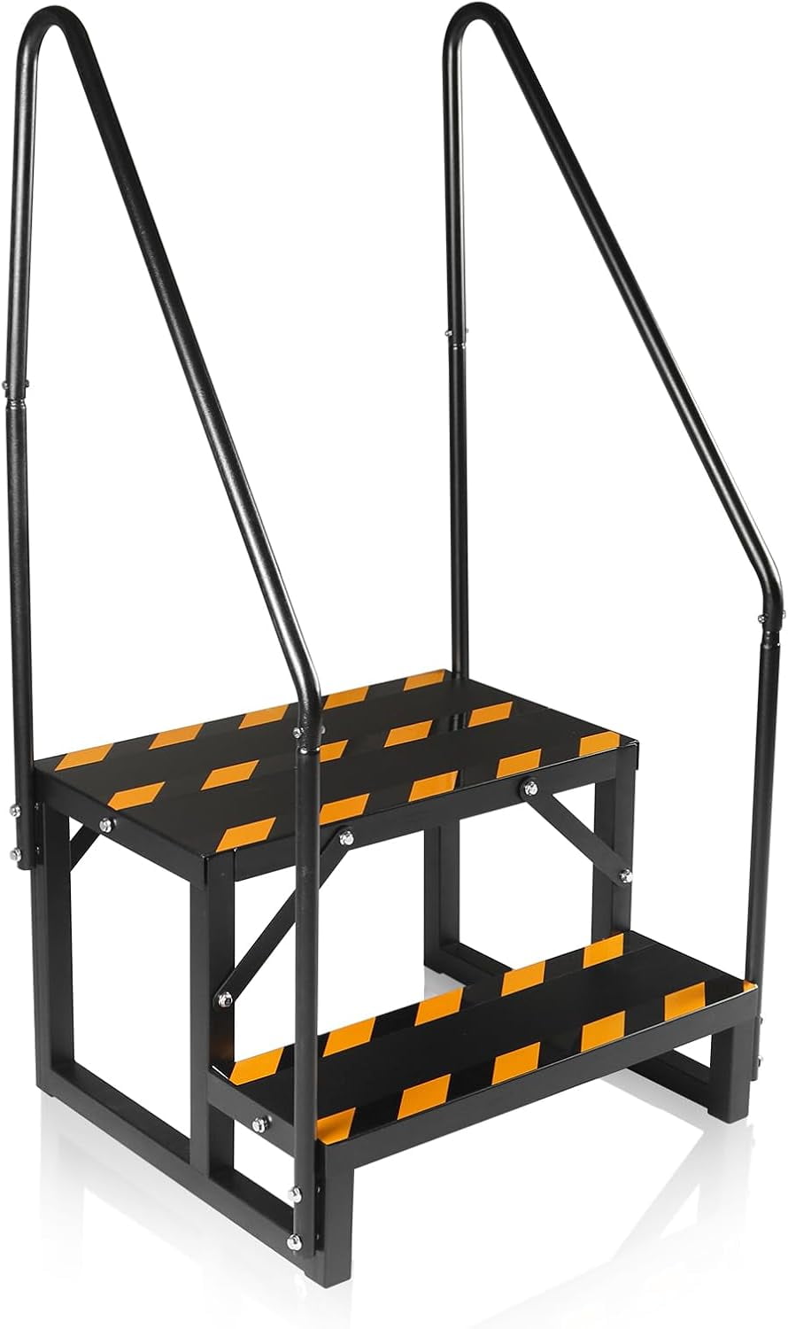 2 Step RV Stair with 2 Handrail Steel RV Step Hot Tub Outdoor Mobile ...