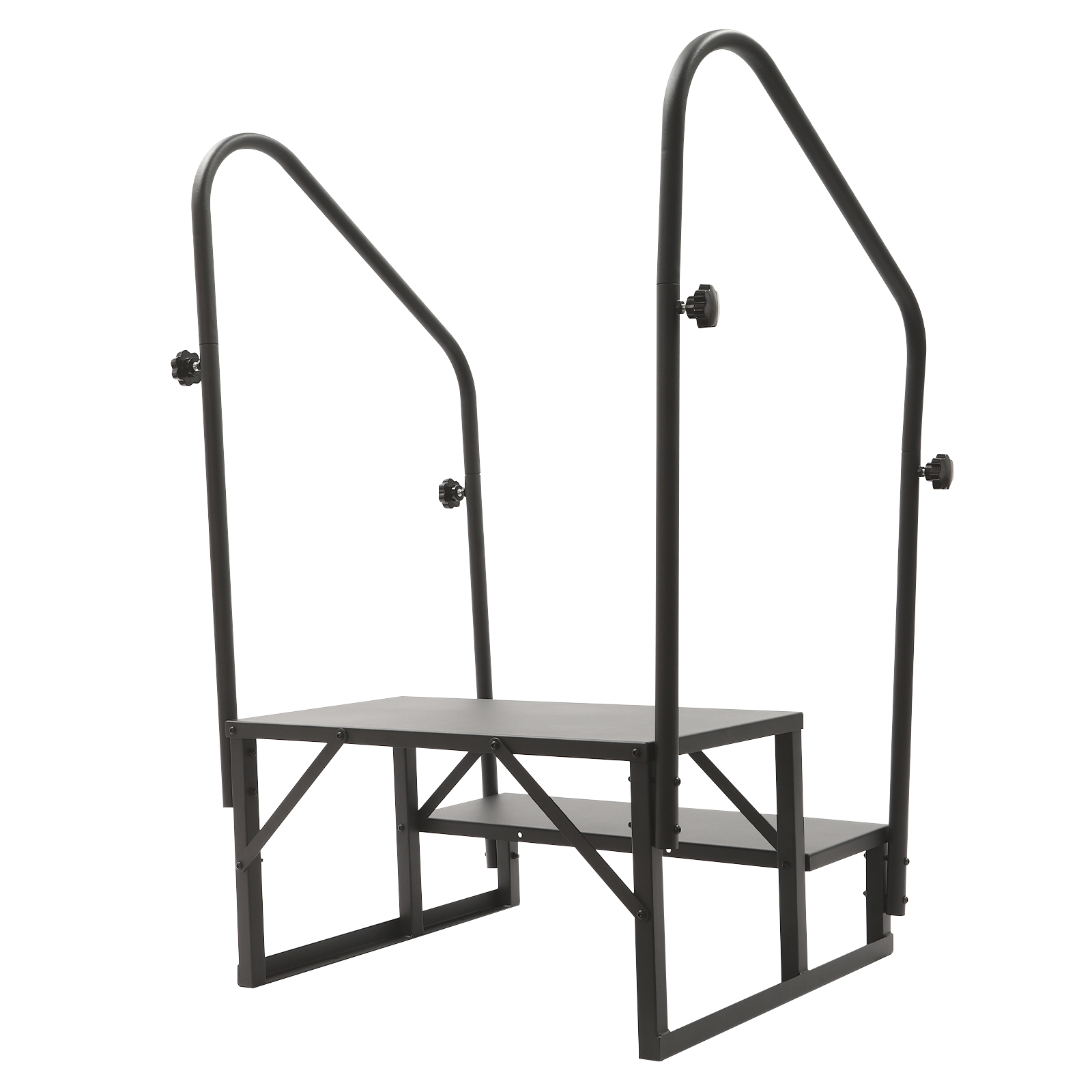 2-Step RV Stairs Handrails Ladder, Corrosion-Resistant Q235 Steel ...