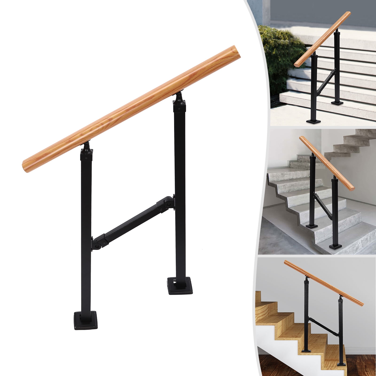 2-Step Staircase Handrail, 92*18*8cm Ladder Grab Bar, Carbon Steel ...