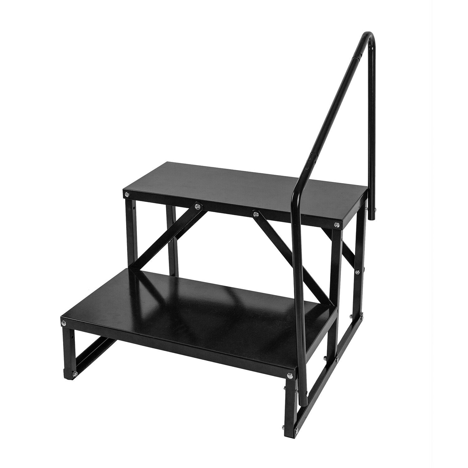 2 Step Stairs Anti-Slip Ladder Handrail Wheel Camper/Spa/Porch/Pet ...