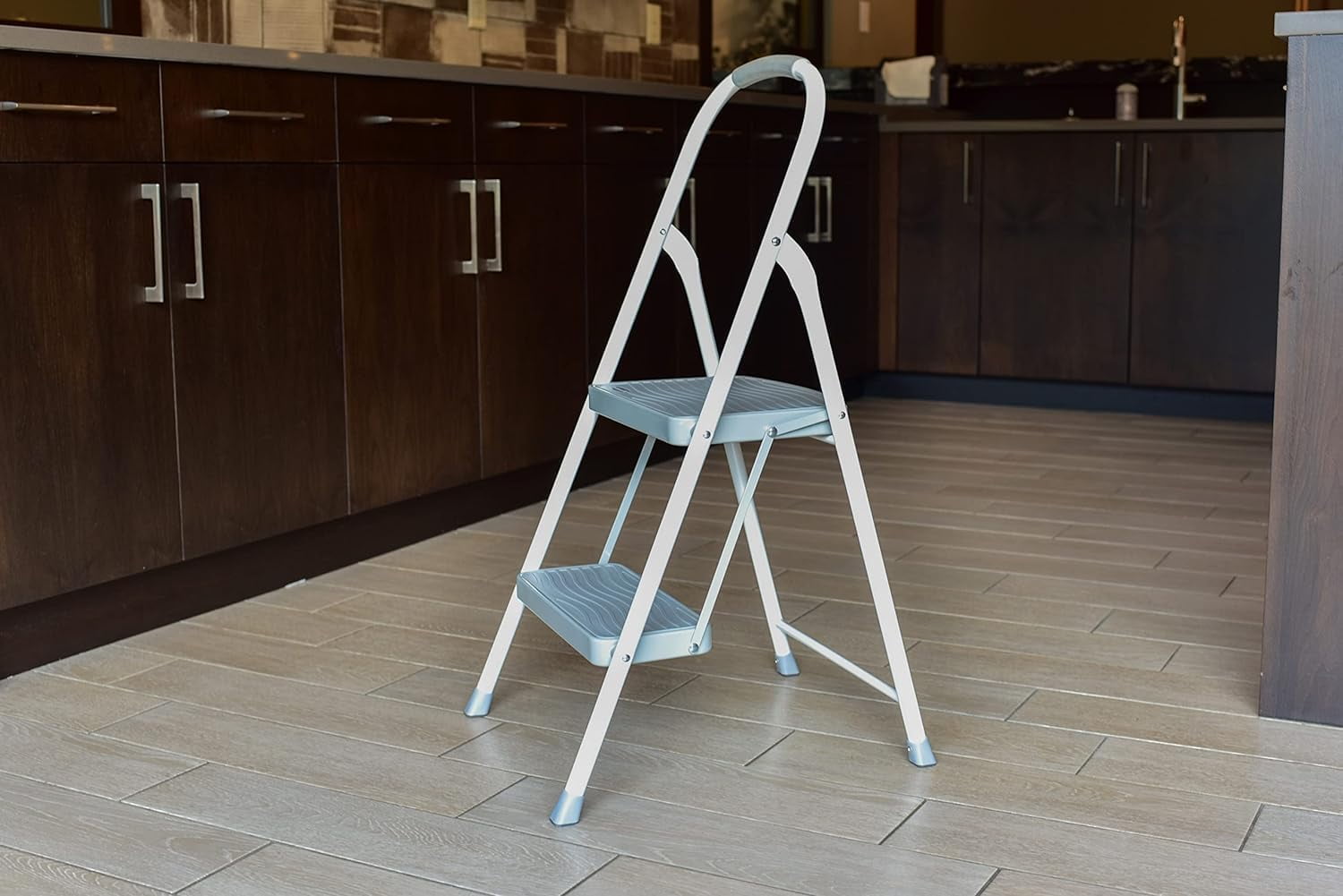 2-Step Steel Step Stool with Hand Grip, 225 lb Capacity, ANSI Type 2 ...