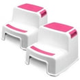2 Step Stepping Stools for Kids - 2 Pack, Pink| Child, Toddler Safety ...