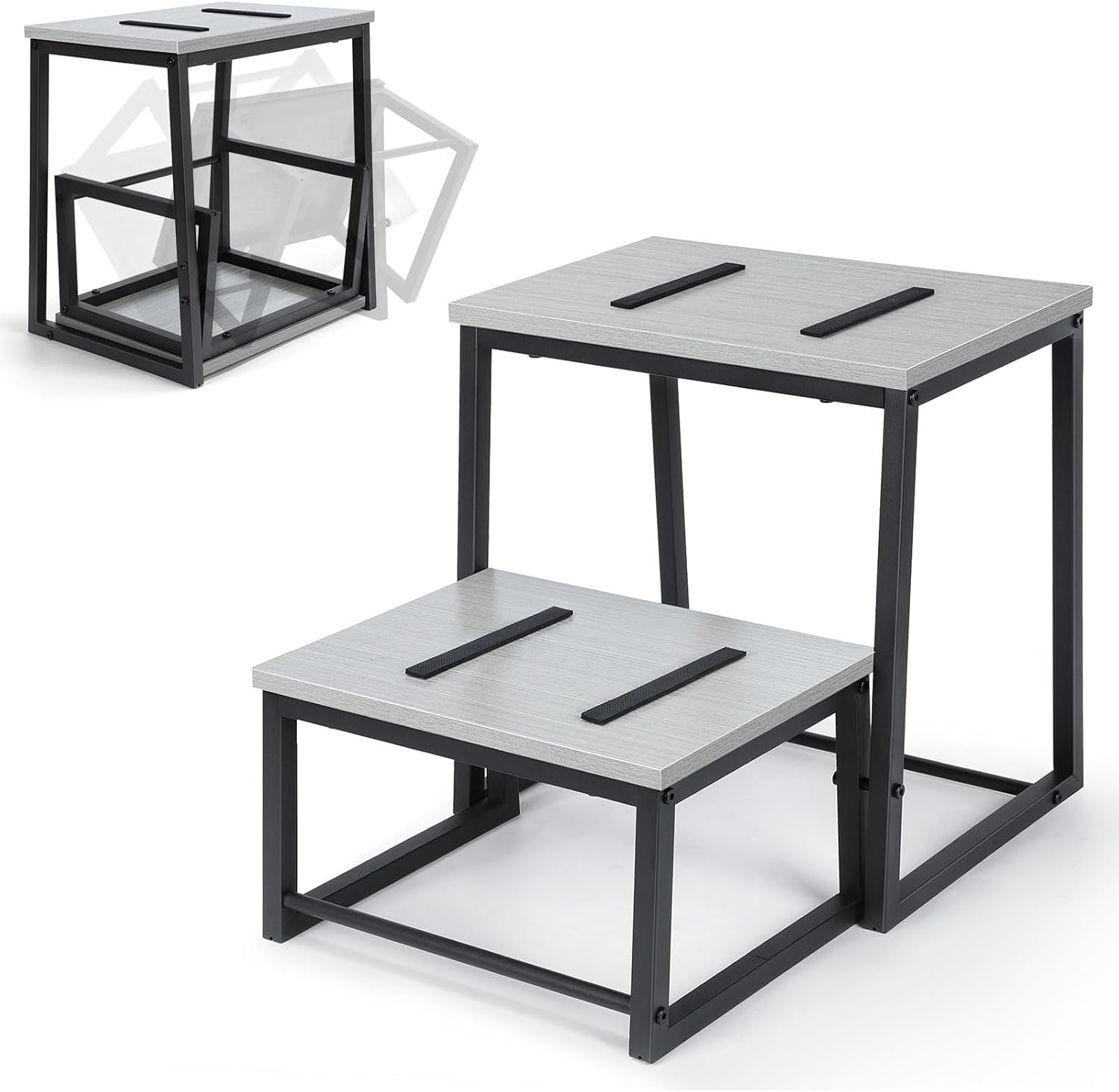 2 Step Stool for Adults Heavy Duty Bed Side Step Stools for High Beds ...