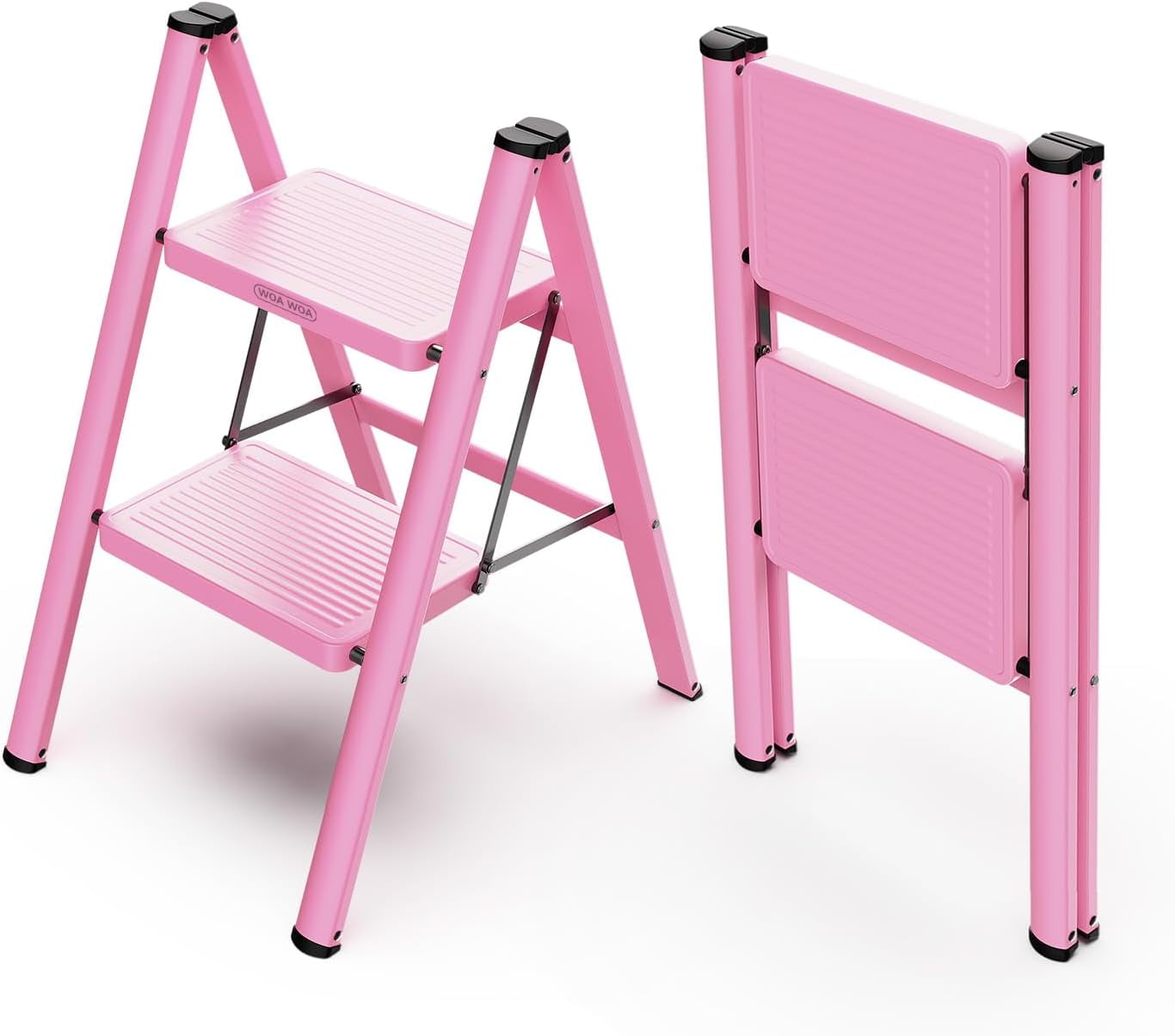 2 Step Stool, Foldable Step Ladder with Wide Pedals, Portable Kitchen ...