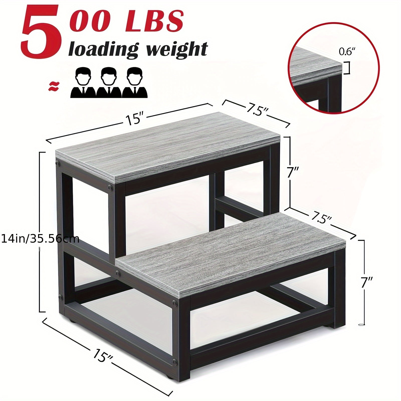2 Step Stool Folding Step Stool Sturdy Metal Frame 2 in1 Step Stool ...