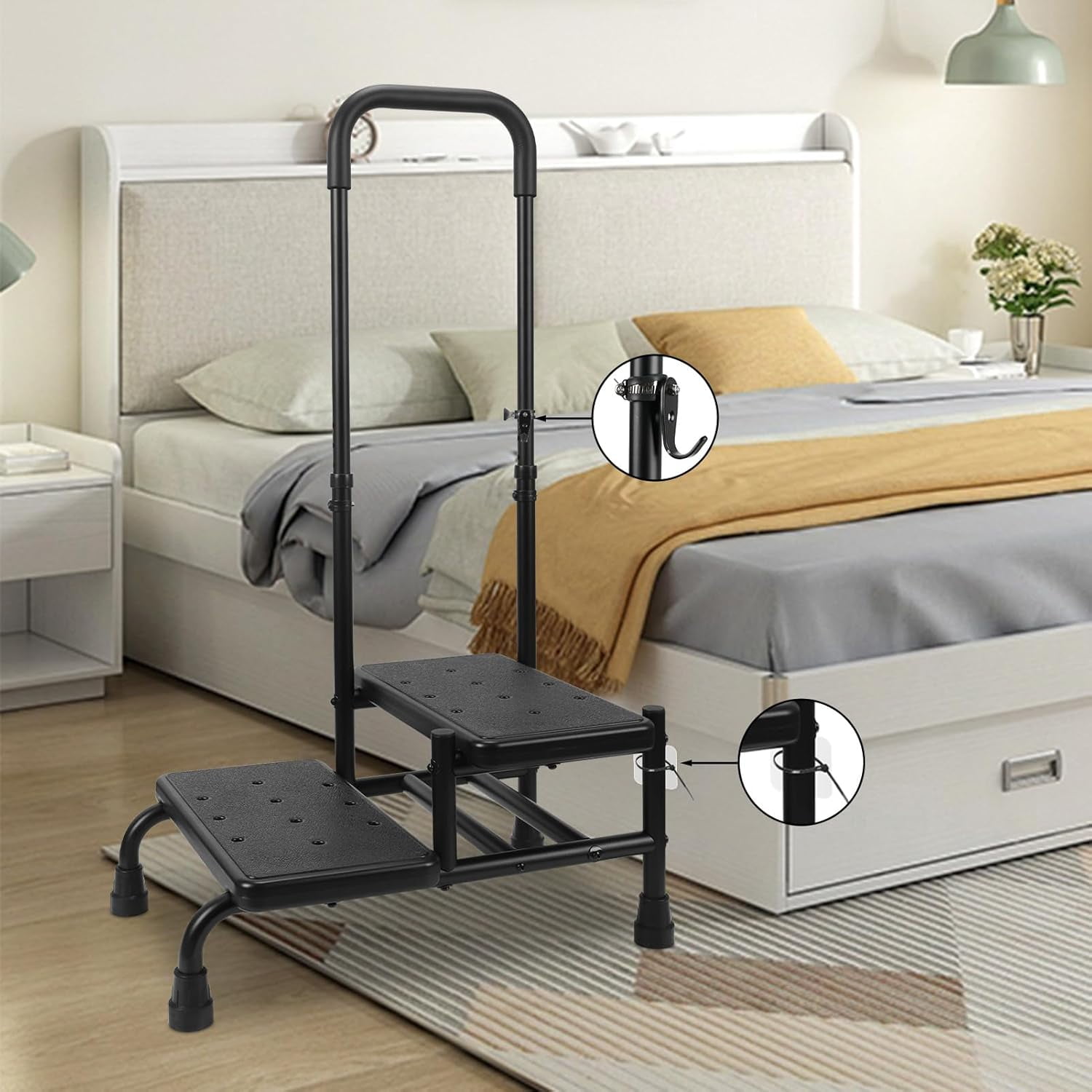 2 Step Stool with Handle for Elderly, Heavy Duty Step Stool with Handle ...