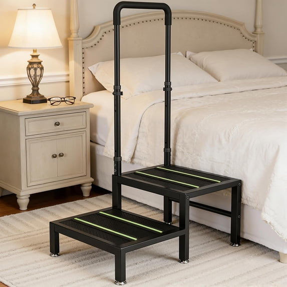 2 Step Stool with Handle, Heavy Duty Step Stool for Adults, Adjustable ...