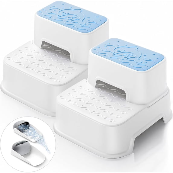 2 Step Toddler Step Stool, Non-Slip Multifunctional Kids Step Stool for ...