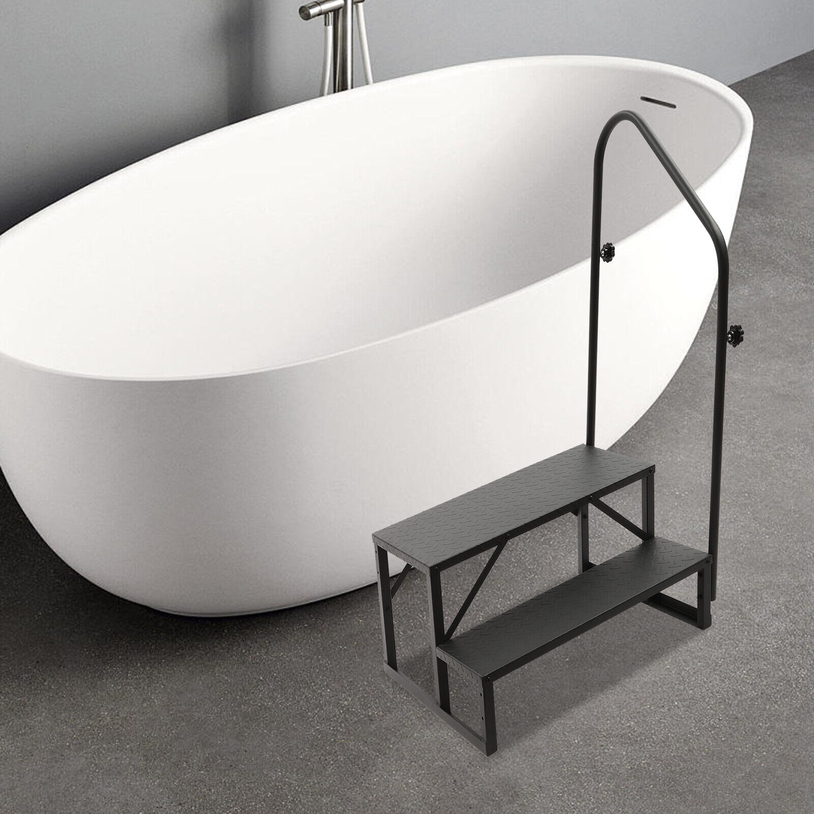 2 Steps Ladder RV Step Mobile Home Stairs w/ Handrails for Travel ...