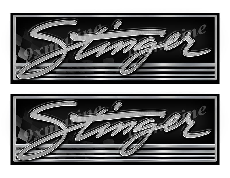 2 Stinger Boat Stickers. Remastered Name Plate - Walmart.com