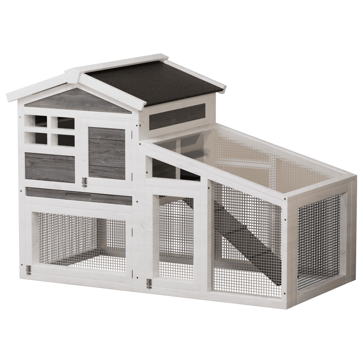 2-Story Rabbit Hutch Indoor and Outdoor,Weatherproof Bunny Cage with ...