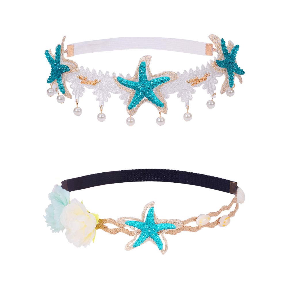 2 Strand Mermaid Hairbands with Starfish Necklace - Bohemia Wedding ...