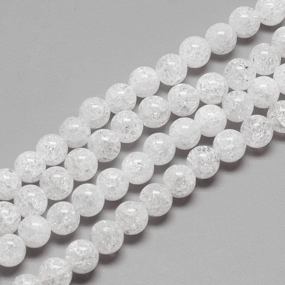 2 Strand Natural Crackle Quartz Crystal Beads Strands Round 10mm Hole ...