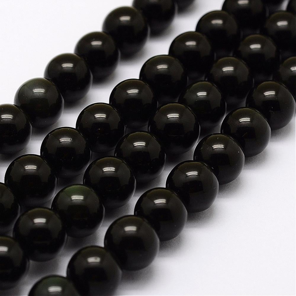 2 Strand Natural Green Eyes Obsidian Beads Strands Round 10mm Hole: 1mm ...