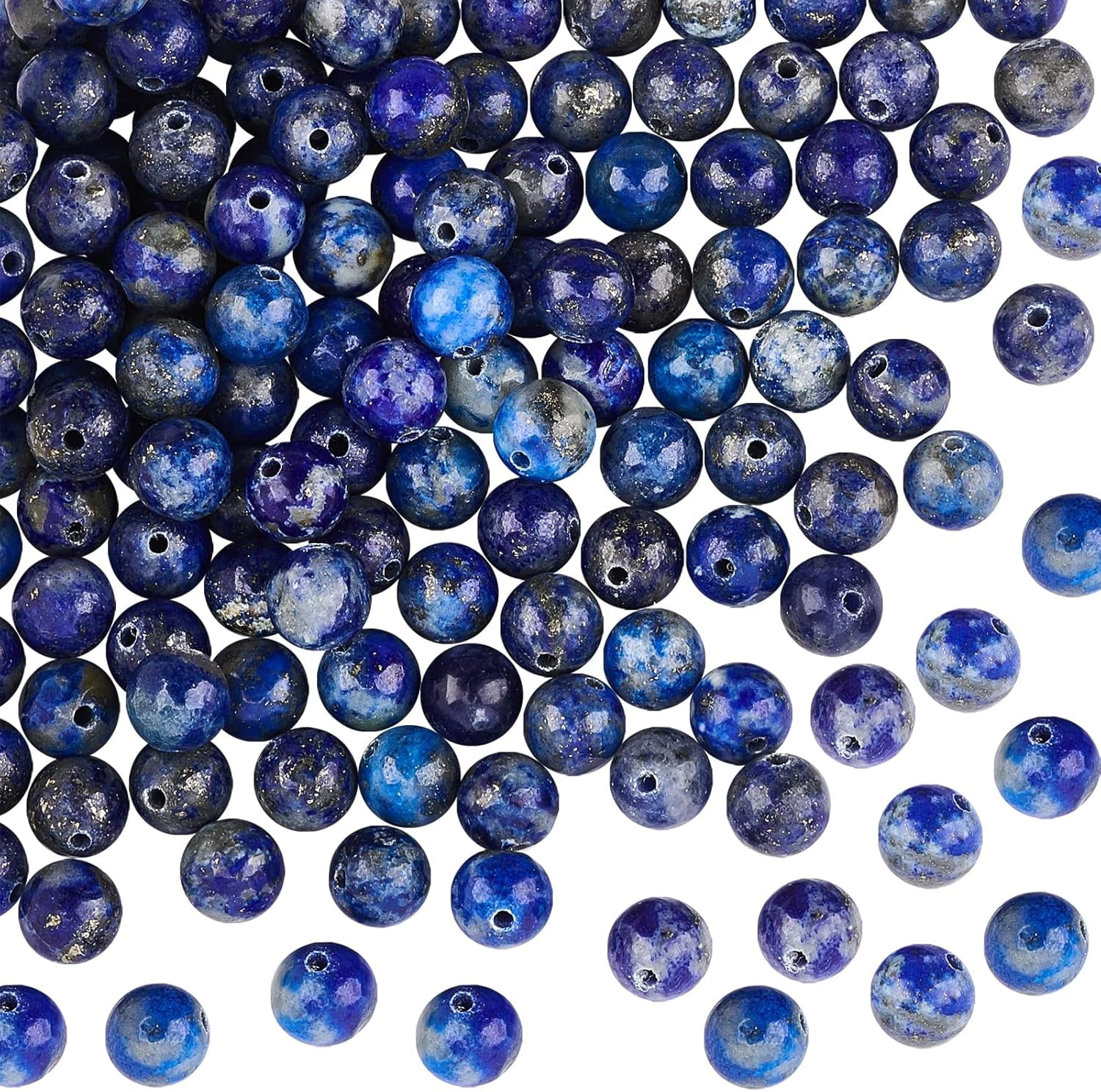2 Strand Natural Lazuli Round Bead Strands 6mm Hole: 1mm 59pcs/strand ...