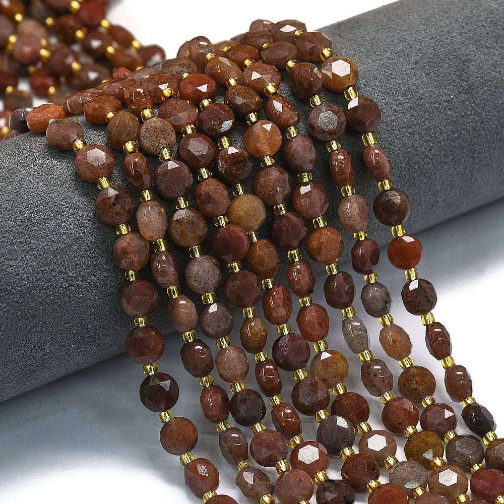 2 Strand Natural Purple Aventurine Beads Strands Faceted Pentagonal Cut ...