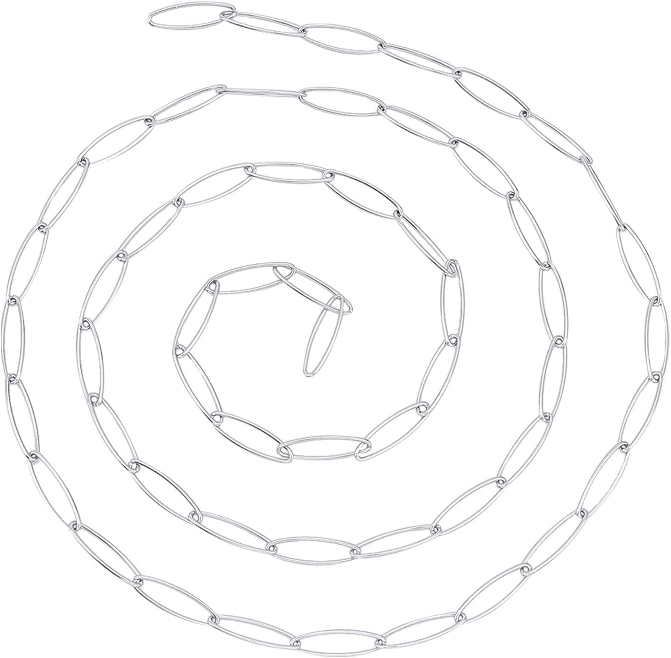 2 Strands(3.28ft/Strand) 6mm Soldered Paperclip Chains Stainless Steel ...