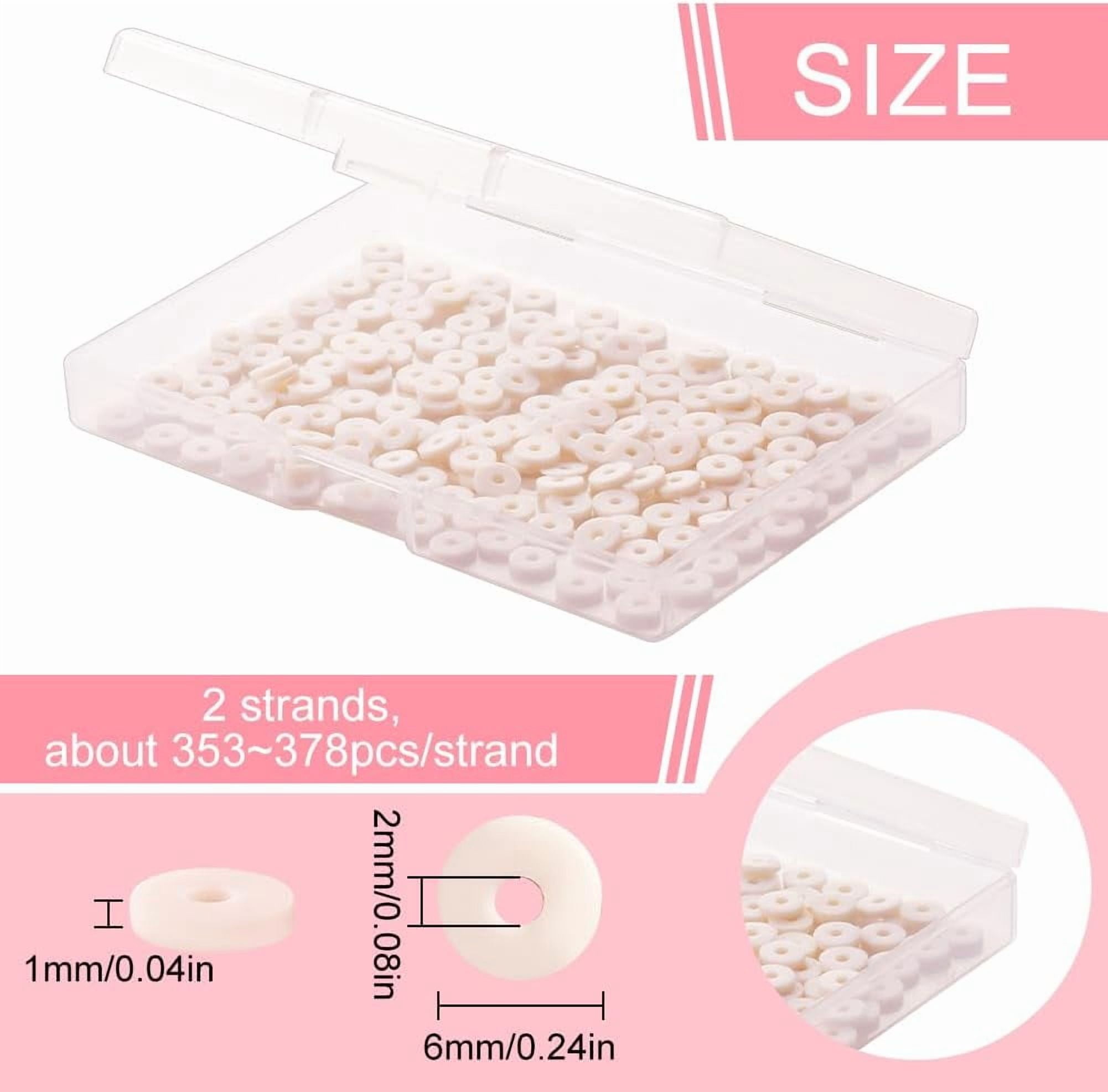 2 Strands 700Pcs+ Pink Clay Bead Disc Heishi Beads Heishi Clay Beads ...