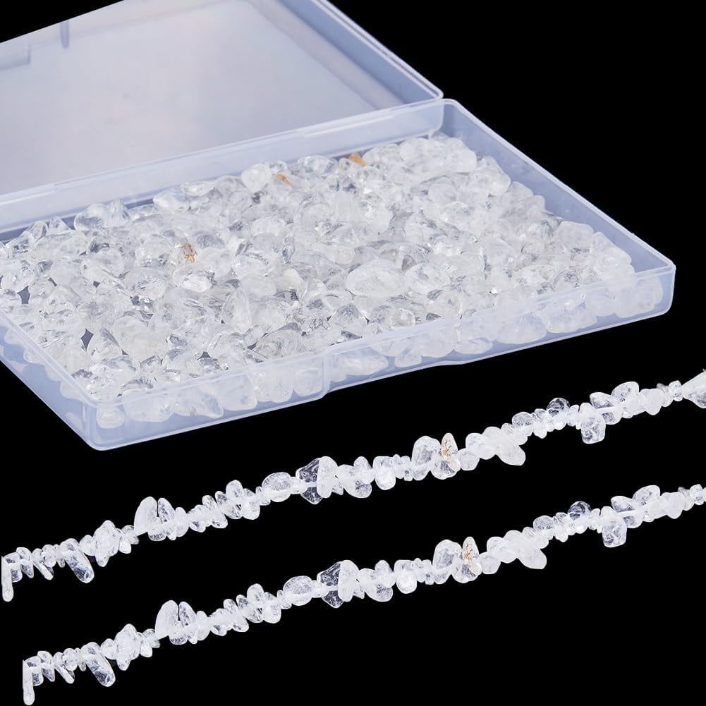 2 Strands Clear Quartz Chips Quartz Chips Stone Chip Beads Energy ...