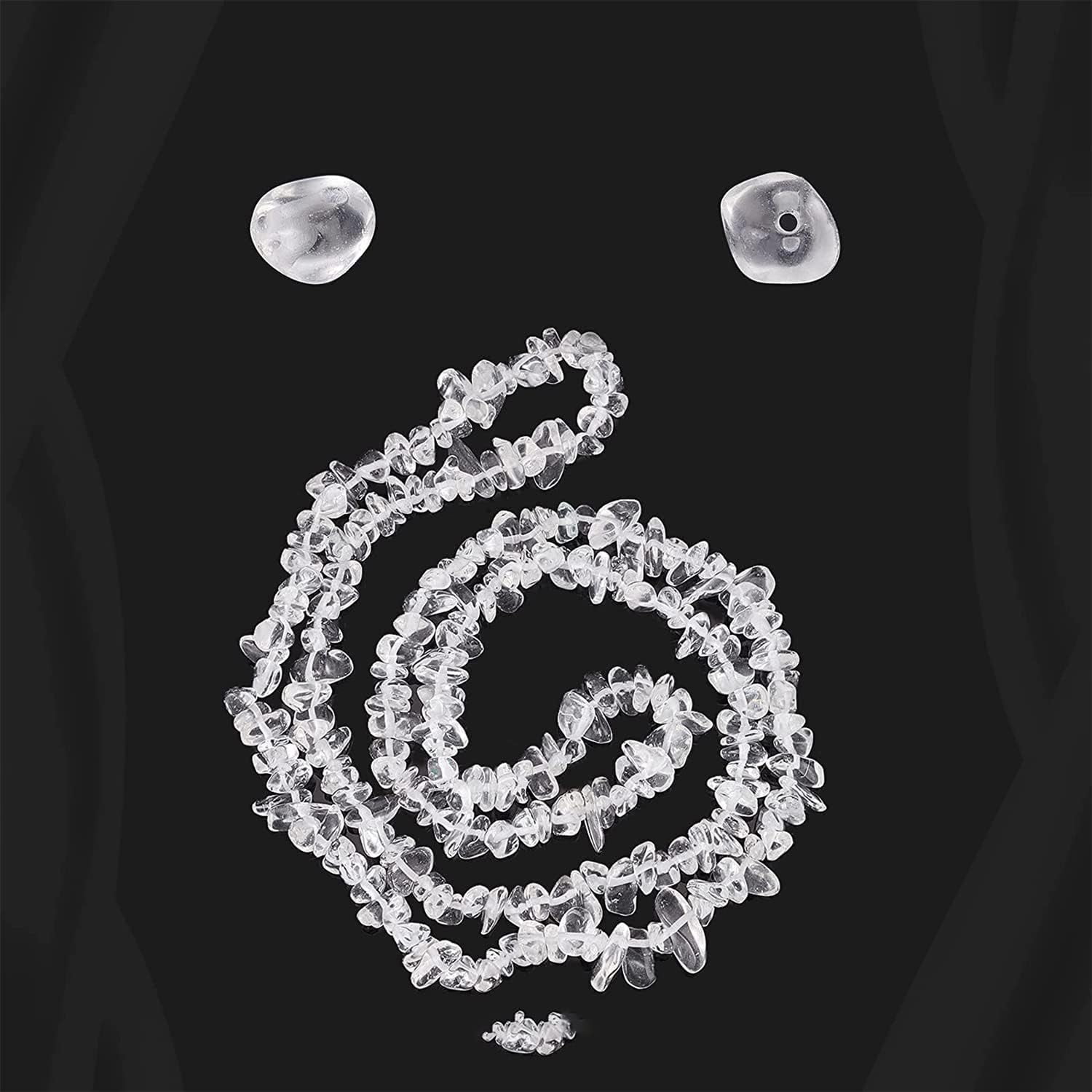 2 Strands Natural Quartz Crystal Beads Strands Natural Rock Dots Quartz ...