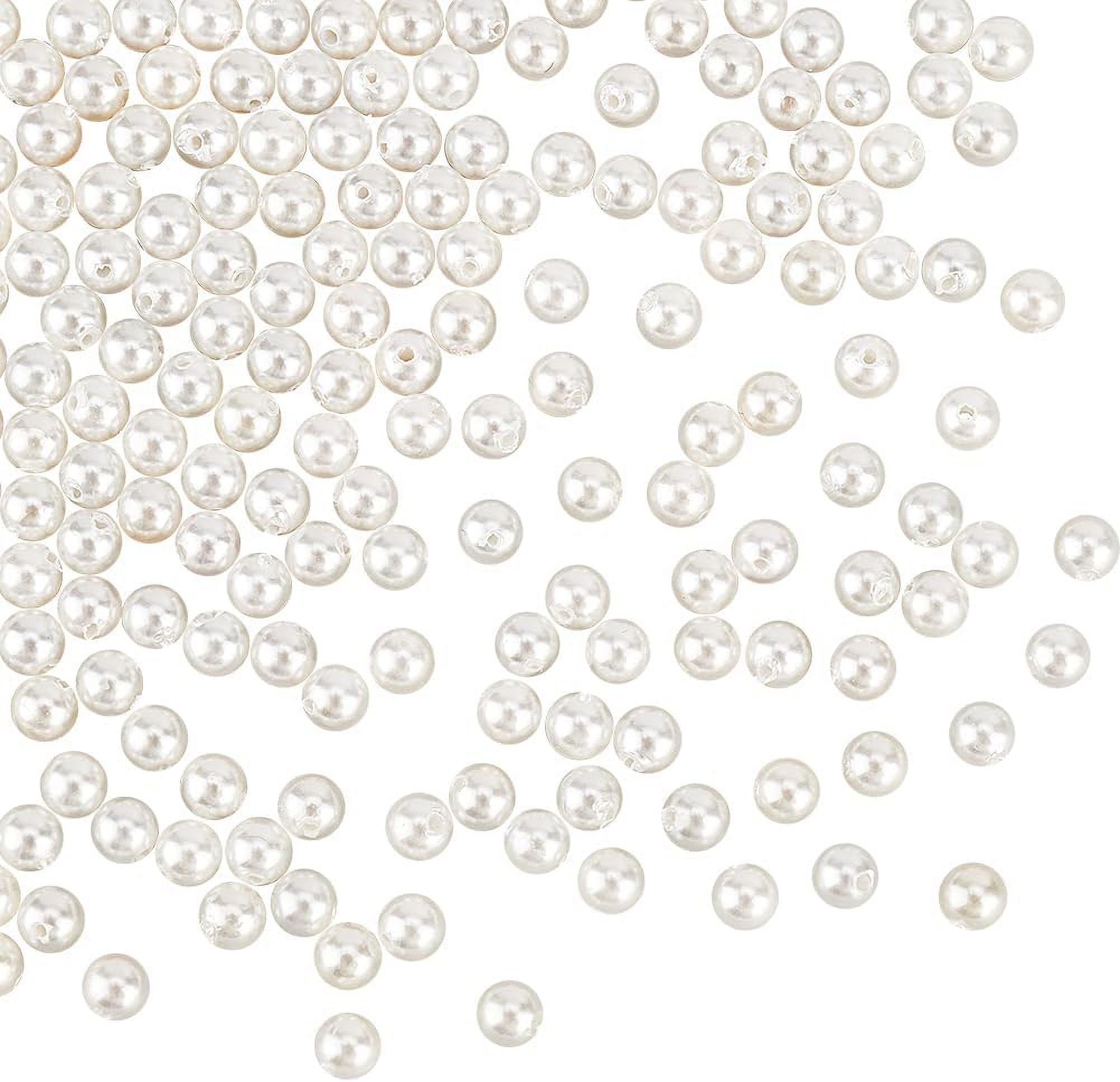 2 Strands Natural Shell Pearl Beads 4mm White Mother of Round Pearl ...