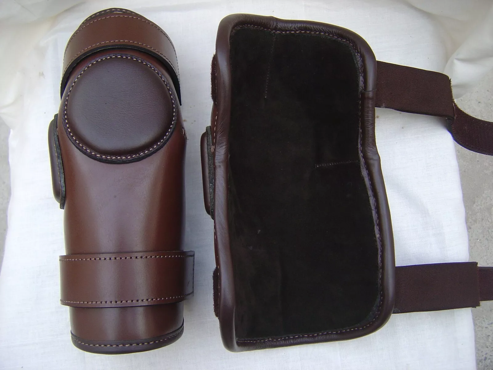 2 Strap Polo & Riding Knee Guards, Durable Leather with Padded Design ...