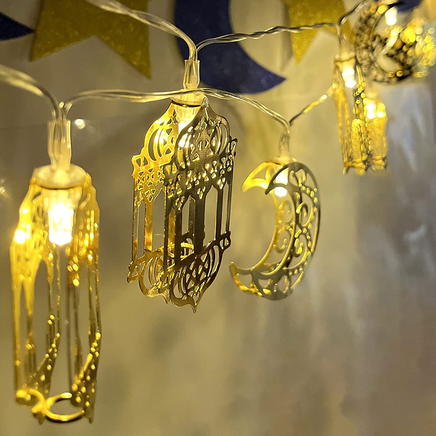2 String Ramadan Lights, 20 LEDs Eid Moon Star Lantern Lights, EID ...