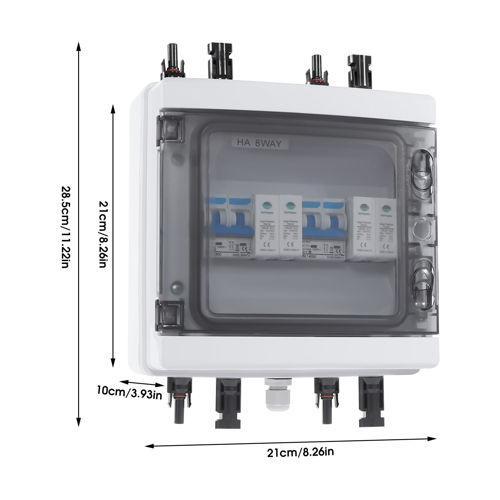 2 Strings Solar Combiner Box FIT Solar Panel Disconnect Switch Circuit ...
