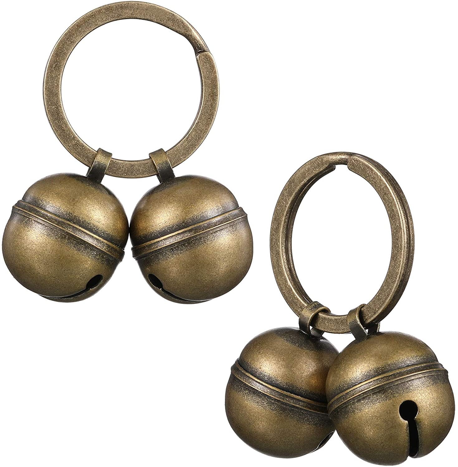 2 Strings in 4 Pieces Dog Bells Cat Bells for Collar Loud Brass Pet ...