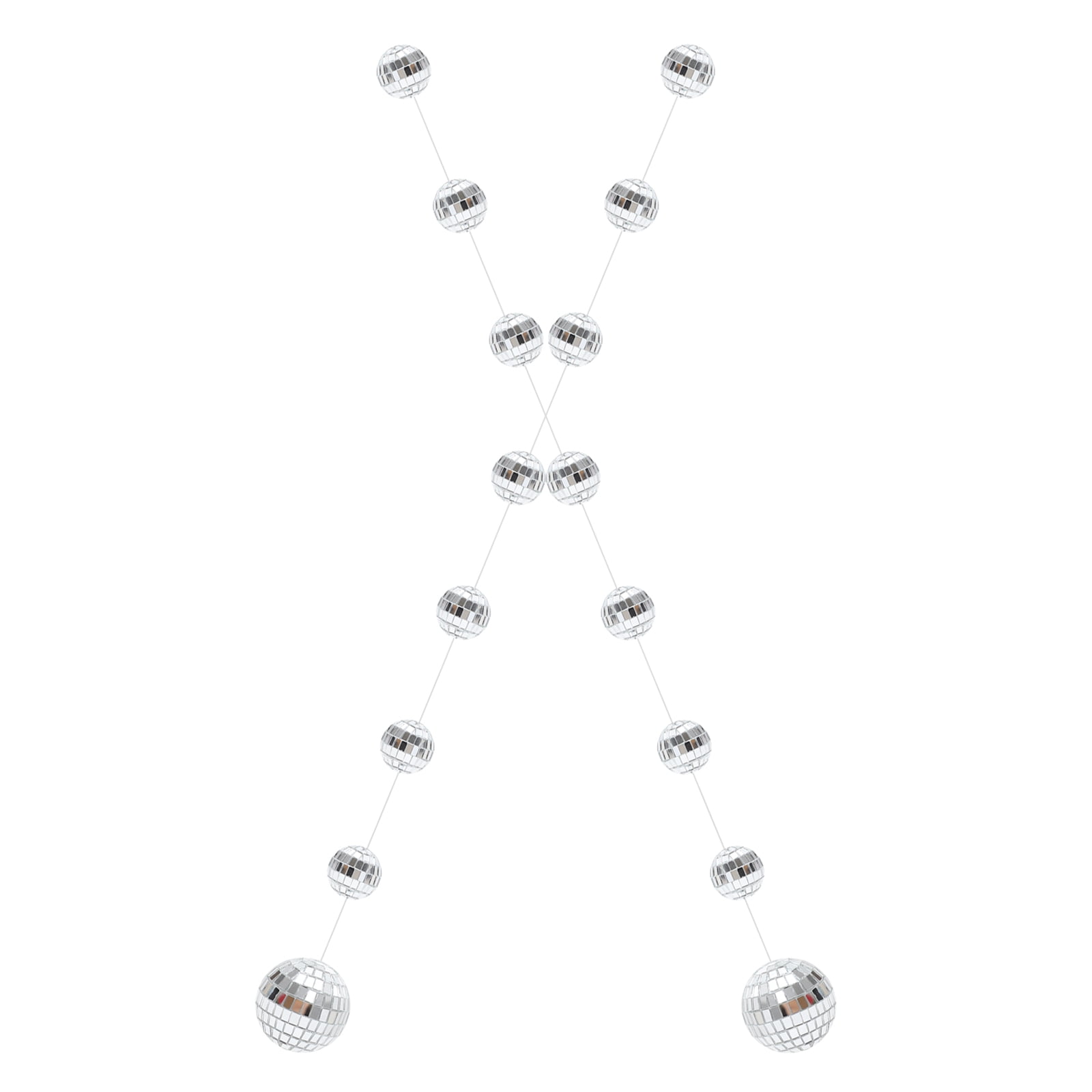 2 Strings of Hanging Disco Mirror Ball Bar Hanging Party Disco Ball ...