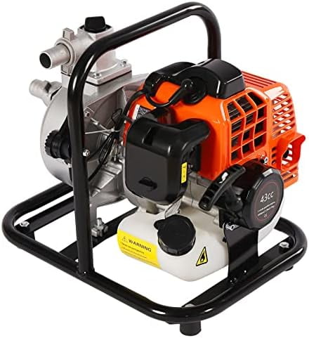 2 Stroke 1.7HP Gas Powered Water Transfer Pump, 43cc Gasoline Engine ...