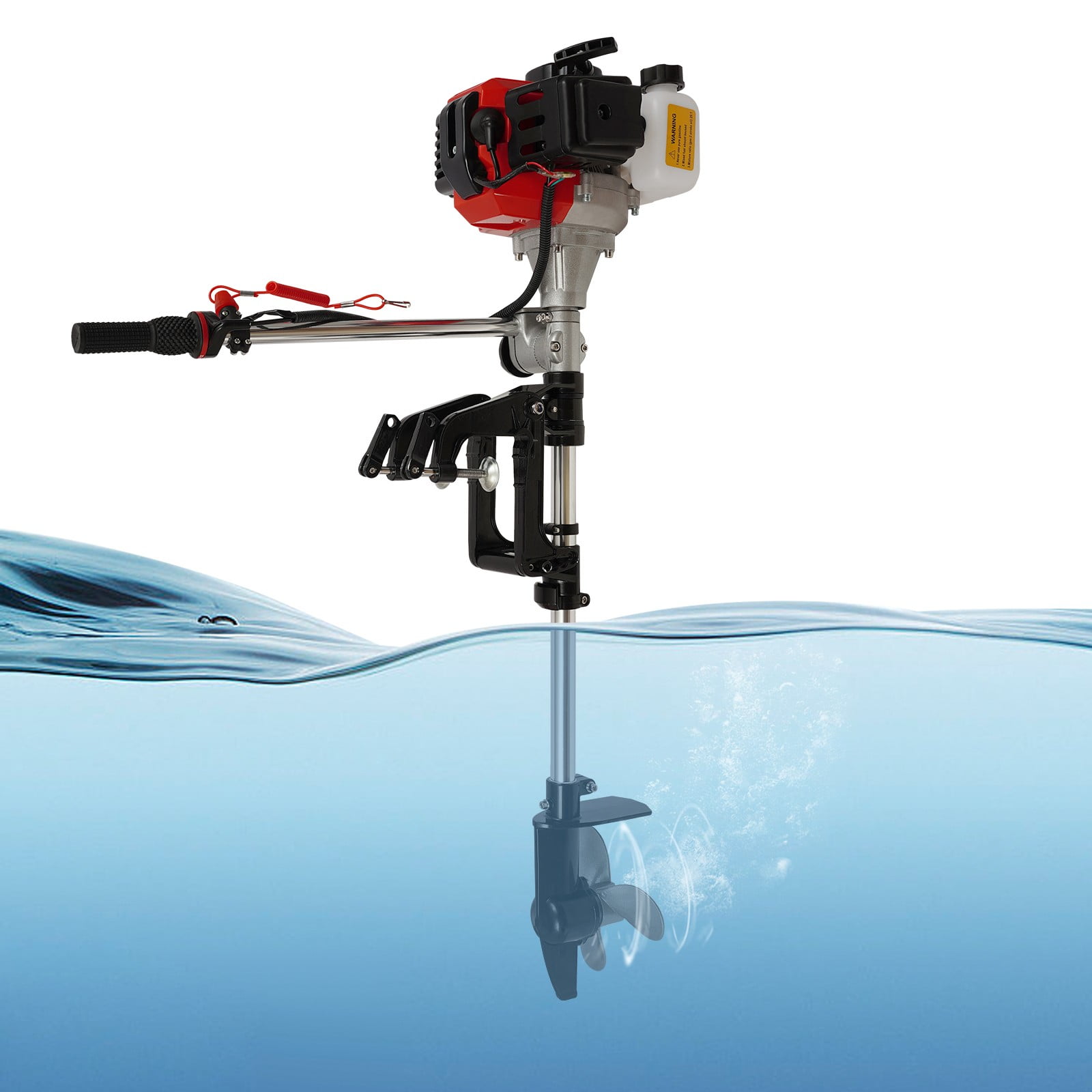 2 Stroke 2.3HP 52cc Gasoline Outboard Motor Fishing Boat Engine with ...