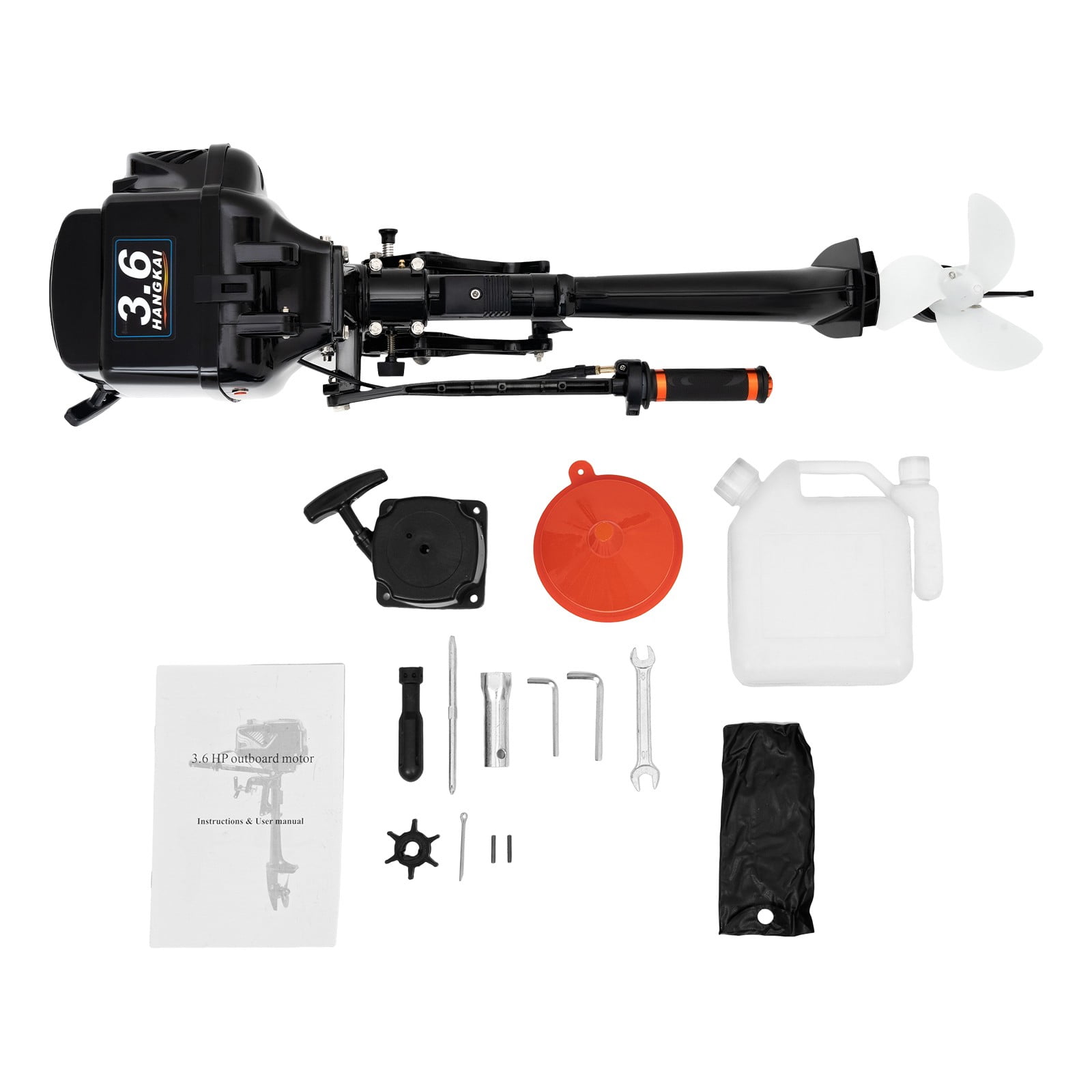 2-Stroke 3.6HP Gas Trolling Motor Water Cooling CDI Ignition Boat ...