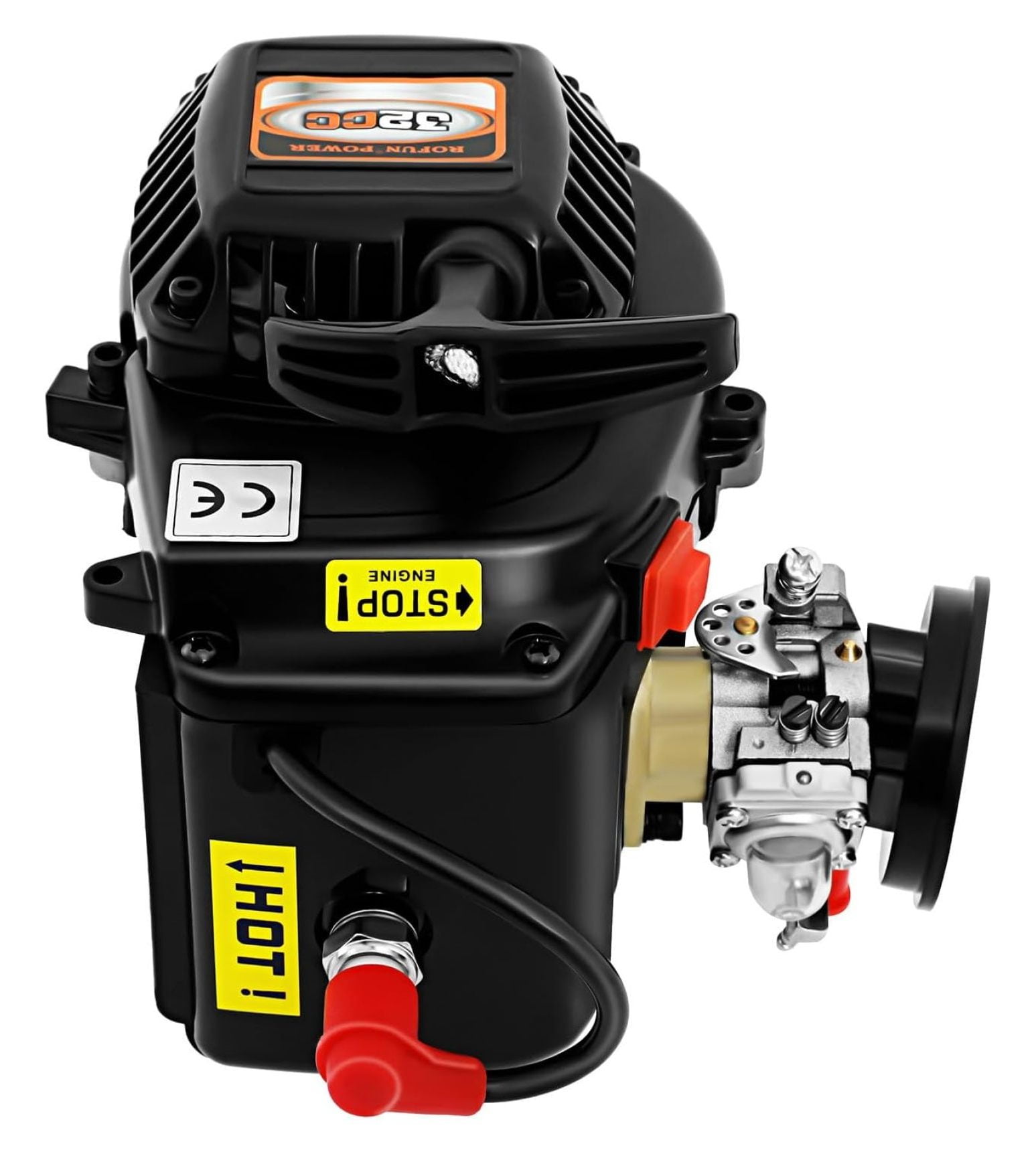 2 Stroke 32Cc Gas Engine, 4-Bolt Motor Forced Air Cooling Recoil Start 2.3Kw Power Lightweight ...