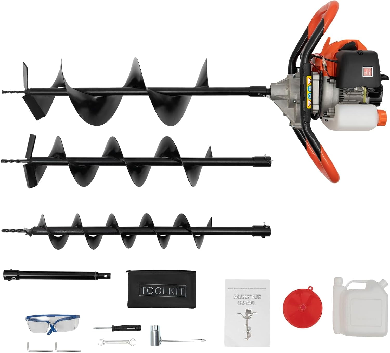 2-Stroke 52Cc 2.3Hp Gas Powered Earth Auger Backhoe Drill Rig Fence ...