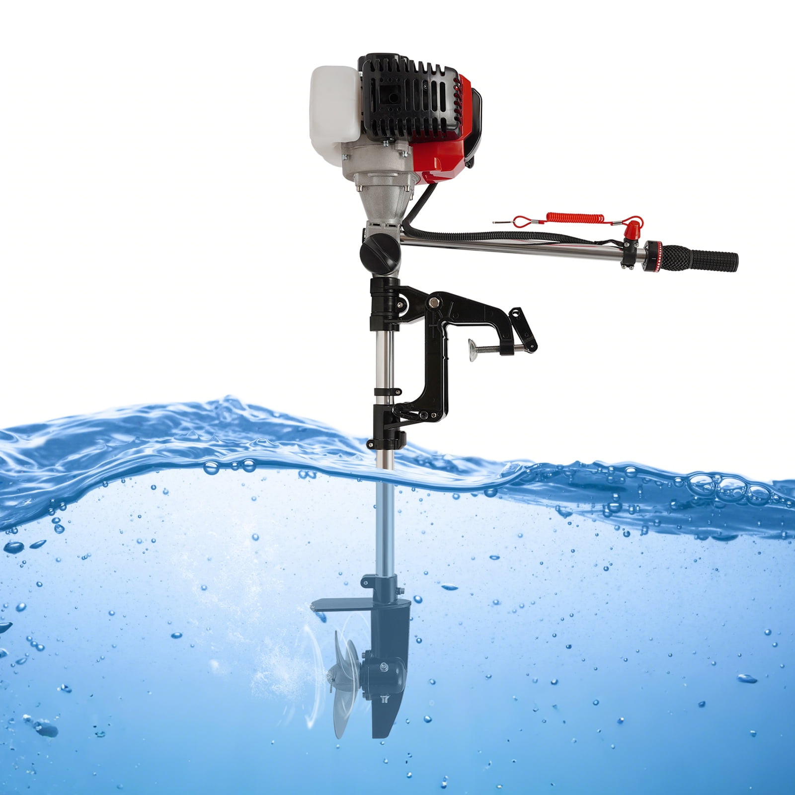 52CC 2.3 HP 2 Stroke Outboard Motor, Air Cooling Motor 360° Rotate ...