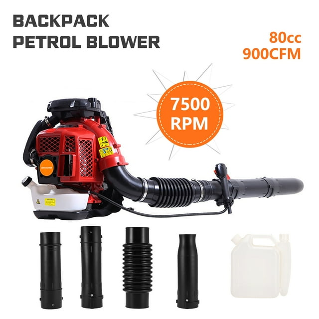 2-Stroke Engine 900CFM Air Volume 2.3L Tank Leaf Blower 80CC Gas ...