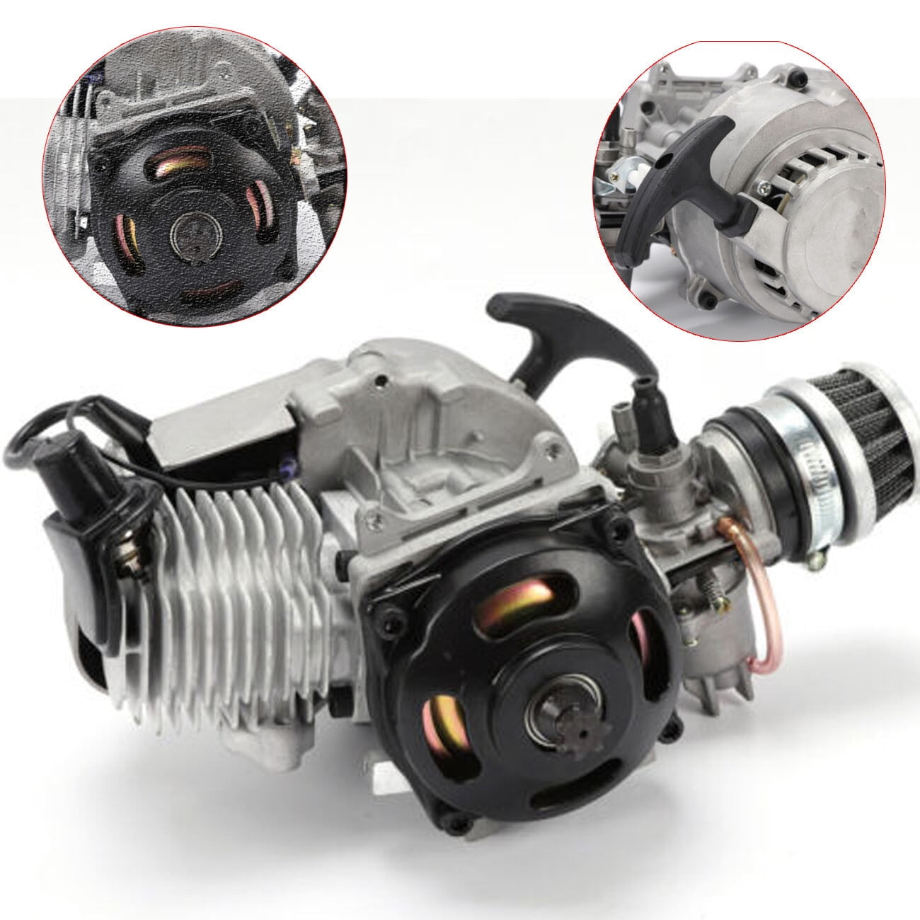 2 Stroke Engine Motor Kit Pull Start For Scooter Pocket Dirt Bike Quad ...